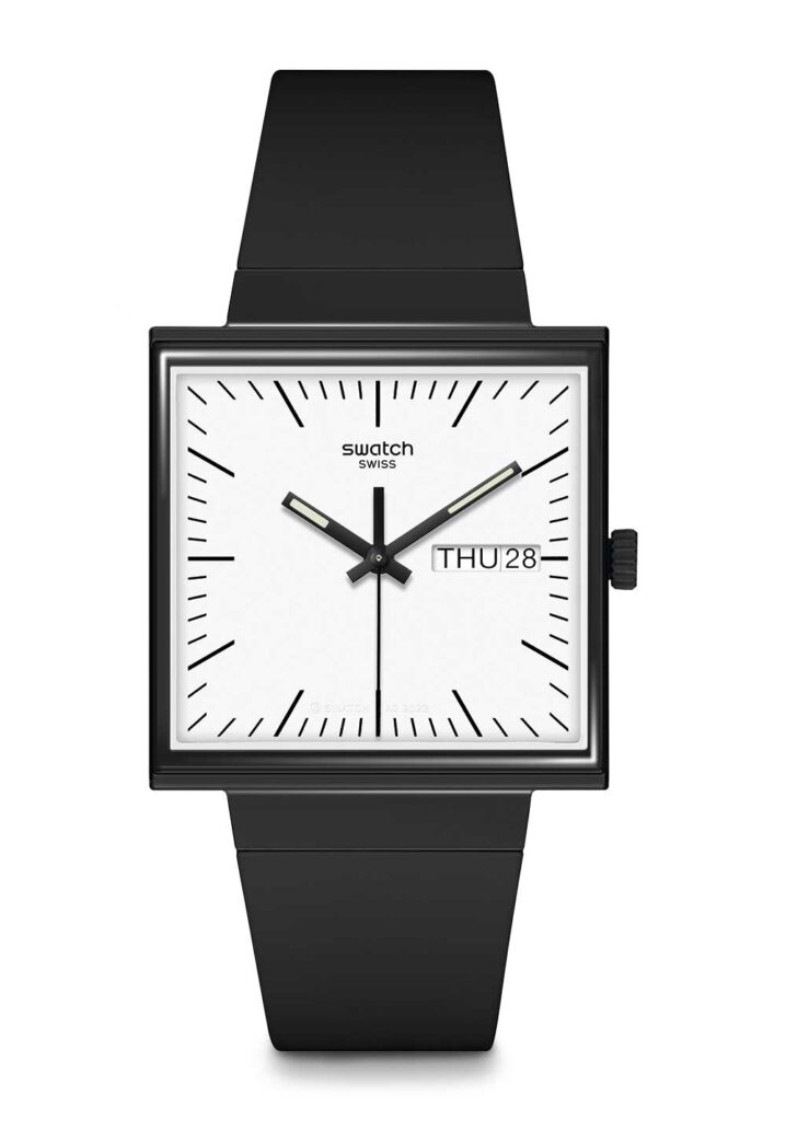 relojes cuadrados es lo último de la marca suiza Swatch