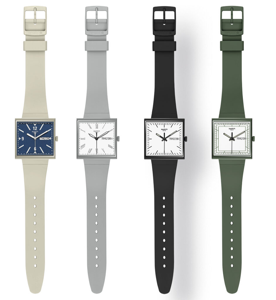 relojes cuadrados es lo último de la marca suiza Swatch